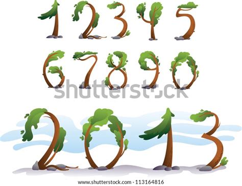 Trees Numbers Set Stock Vector Royalty Free 113164816 Shutterstock