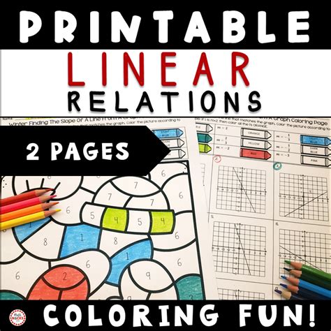 Winter Finding Slope From A Graph Linear Relations Coloring Math Activity 8th Made By Teachers