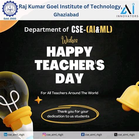 Cse Aiml On Linkedin Teachersday Gratitude Cseaiml Directorrkgit