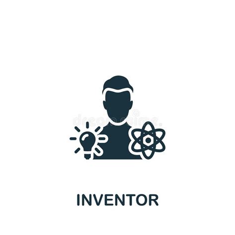 Inventor Icon Monochrome Simple Sign From Intellectual Property Collection Stock Vector