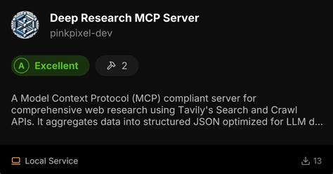 Deep Research MCP Server | MCP Servers · LobeHub