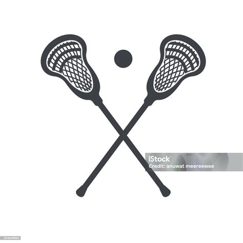 라크로스 스틱 기호 아이콘 벡터 일러스트레이션 라크로스 모노그램 흰색 배경에 격리 라크로스채에 대한 스톡 벡터 아트 및 기타 이미지 라크로스채 라크로스 벡터 Istock