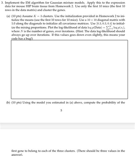 3 Implement The Em Algorithm For Gaussian Mixture