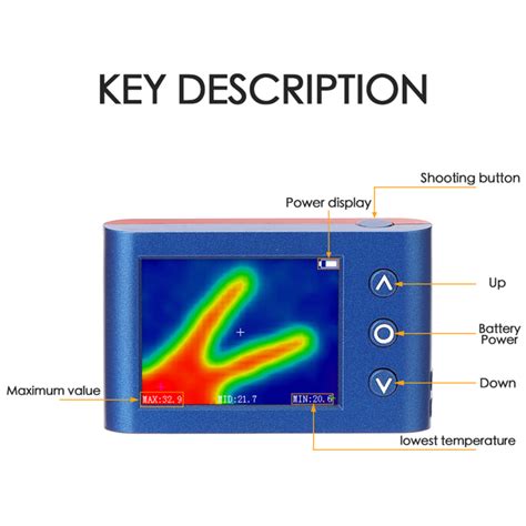 적외선 열화상 카메라 온도 센서 디지털 열화상 카메라 온도계 도구 2 4 인치 Lcd 디스플레이 화면 Mlx90640 보안 검사 장치