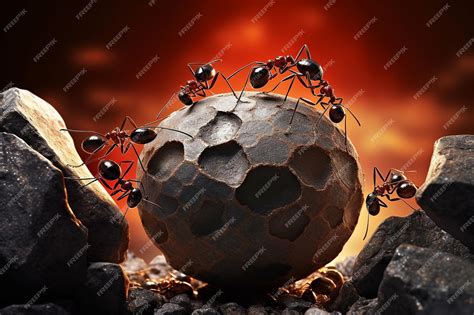 Premium Photo Ants Demonstrating Problem Solving Skills When Faced