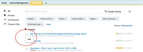 Edit Preview And Publish Knowledge Articles Knowledge Users