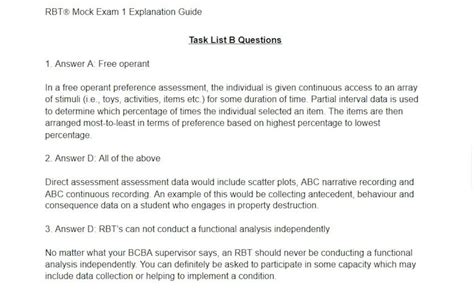 RBT Mock Exam Explanation Guide All Answers Explained RBT Test RBT Practice Exam Nd Edition