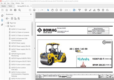 Bomag Bw141 206adadoac 50 Function486 Schematic Manual Ende Pdf