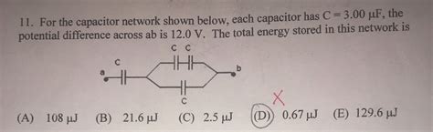 Solved For The Capacitor Network Shown Below Each Chegg