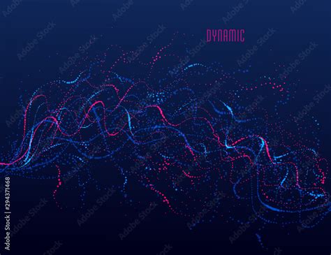 Dotted Particle Array Flowing Vector Abstract Background Life Forms