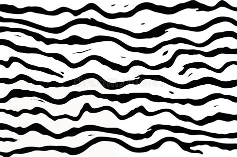 Abstract Black Fluid Wave Patterns On A White Background Creating A Sense Of Motion Stock