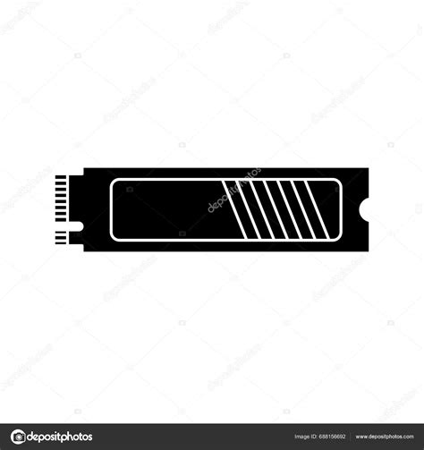 Nvme Pci Express Pci Solid State Drive Ssd Black Fill Stock Vector By
