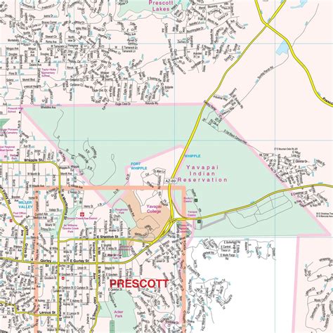 Prescott Az Wall Map Shop City And County Maps Ultimate Globes