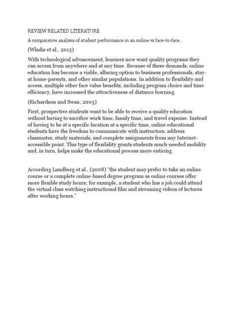Review Related Literature A Comparative Analysis of Student Performance ...