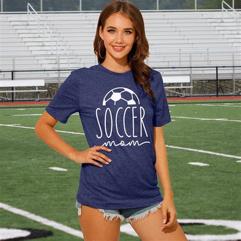 Women Soccer Mom Shirt Soccer Ball Graphic Tee Football