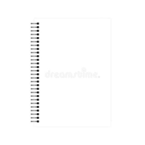 Wire Spiral Empty White A4 Notebook Blank Page Vector Mock Up Stock