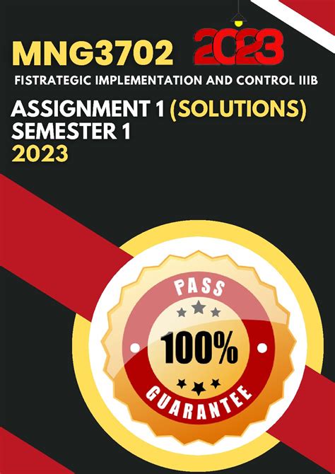 Mng3702 Assignment 1 Solutions Semester 1 2023 Detailed Answer