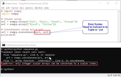 TypeError Only Integer Scalar Arrays Can Be Converted To A Scalar Index