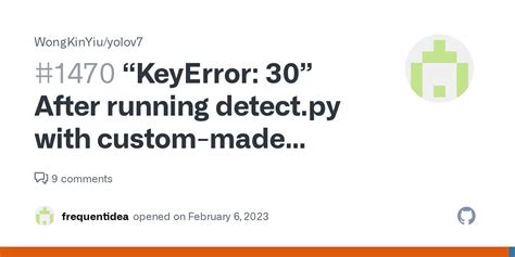 “keyerror 30” After Running Detectpy With Custom Made Weights · Issue