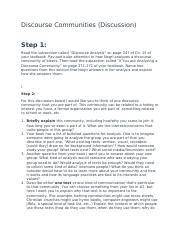 Exploring Discourse Communities Analysis And Participation Course Hero