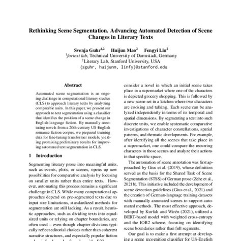 Rethinking Scene Segmentation Advancing Automated Detection Of Scene