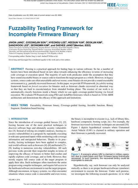 Pdf Fuzzability Testing Framework For Incomplete Firmware Binary
