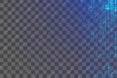 Premium Psd Png Blue Binary Code Background Digital Lights