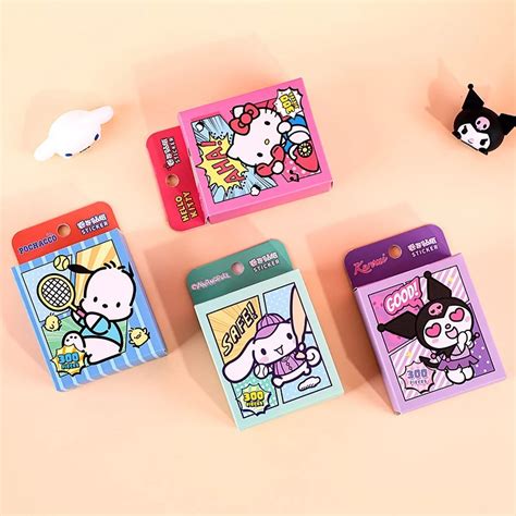 산리오 헬로 키티 스티커 테이프 씰링 스티커 귀여운 만화 쿨로미 멜로디 휴대용 텐트 스티커 소재 장식 선물 Aliexpress