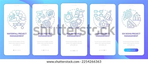 Project Management Styles Blue Gradient Onboarding Stock Vector