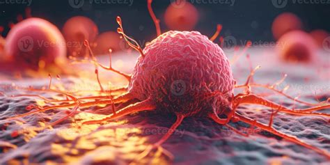 Ai Generated Cancer Oncology Tumor With Cancer Cells Growing Tumor