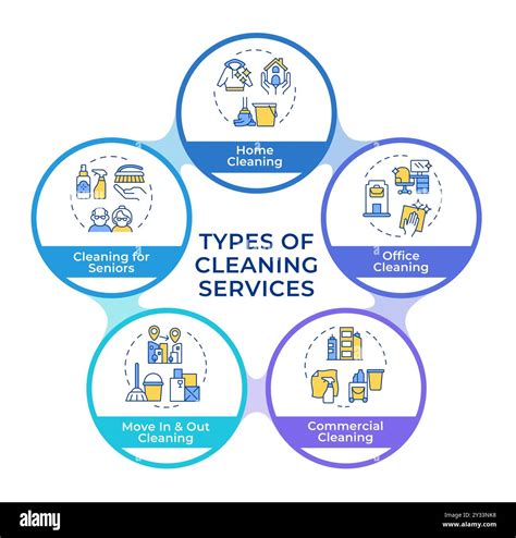 Types Of Sanitizing Service Infographic Circles Flowchart Stock Vector Image And Art Alamy
