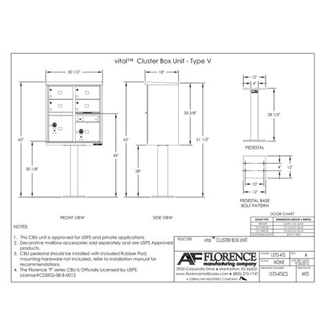 Mailbox Dimensions N1029595 12 Door F Spec Cluster Box Unit With