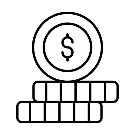 Coins Finance Related Vector Line Icon Editable Stroke Pixel Perfect