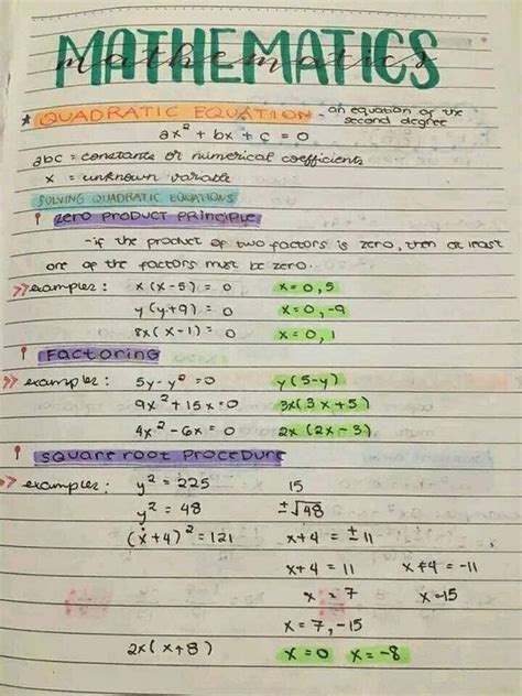 Grade 9 Mathematics Notes