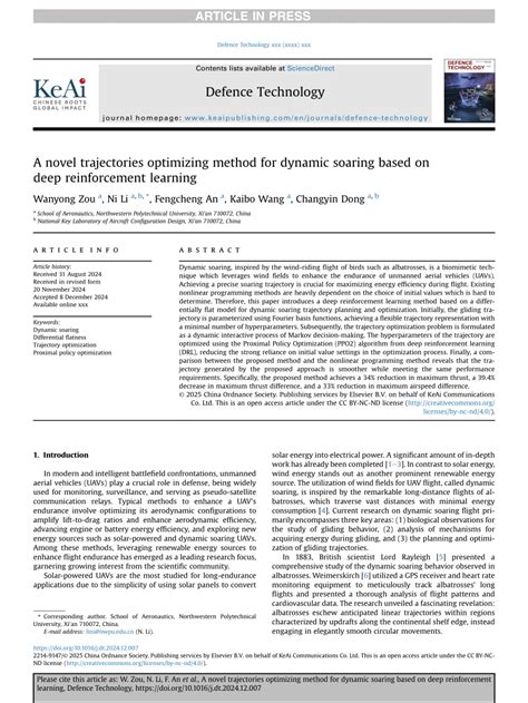 Pdf A Novel Trajectory Optimizing Method For Dynamic Soaring Based On Deep Reinforcement Learning