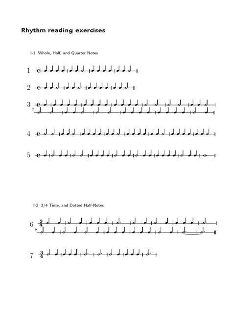 Rhythm Reading Exercises Pdf Rhythm And Meter Musical Notation