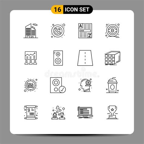 Group Of 16 Outlines Signs And Symbols For Chart Arrow Browser Team
