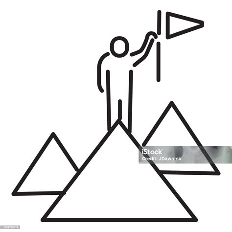 어워드 트로피 와 우승 등반 을 테마의 얇은 라인 아이콘 세트 편집 스트로크 1에 대한 스톡 벡터 아트 및 기타 이미지 1