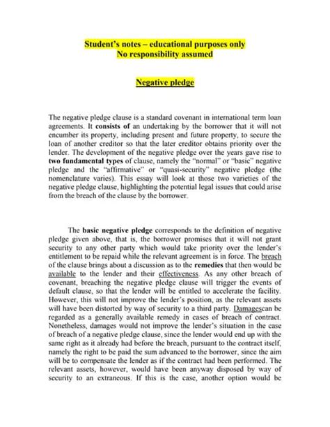 Negative Pledge Fb Pdf