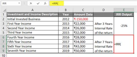 Excel Irr Formula How To Use Excel Irr Formula