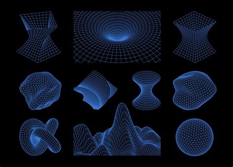 Wireframe Earth Grid Mesh Objects Set Network Vector Image