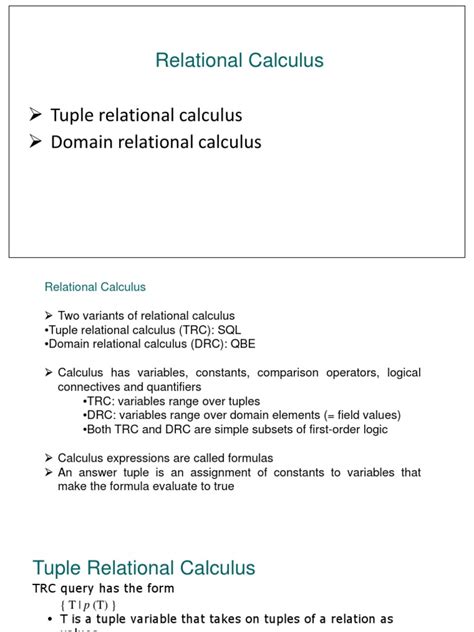 Dbms Unit 3 Notes Relational Calculus Pdf Relational Model