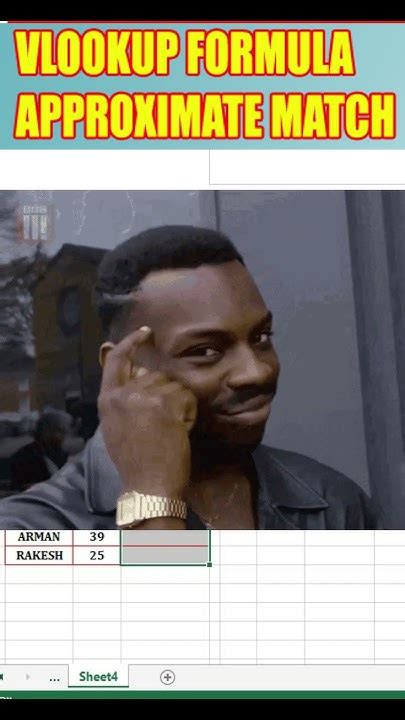 Shorts Vlookup Formula In Excel 🔥👍youtubeshorts Viral Ytshorts