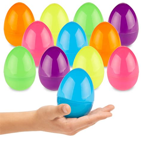 Prextex 72 Piece Plastic Easter Eggs Large 35 Inch Empty Eggs