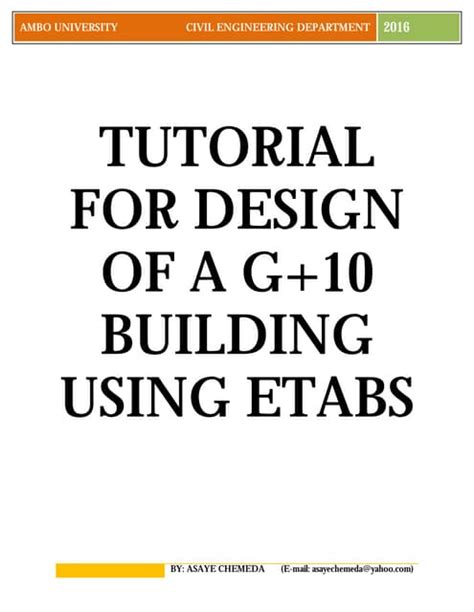 How To Model And Analyse Structures Using Etabs Pdf