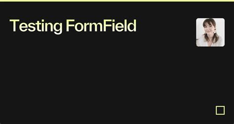 testing formfield codesandbox
