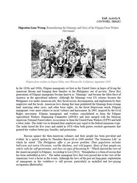 Yap Conworl Migration Gone Wrong Pdf United Farm Workers Farmworker