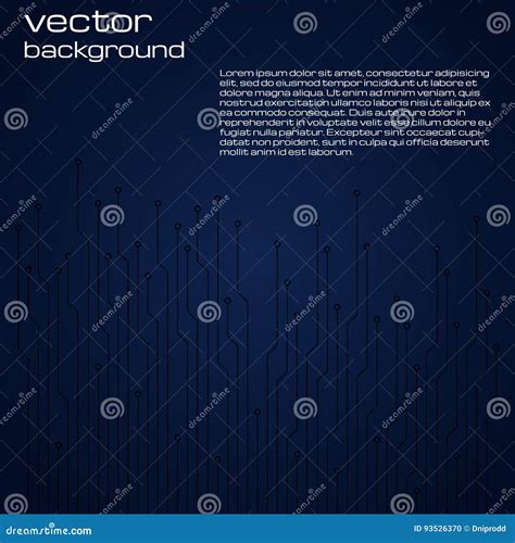 Abstract Technological Dark Blue Background With Elements Of The Microchip Stock Vector