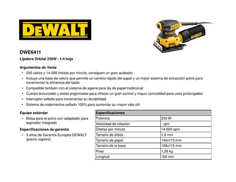 DEWALT DWE6411 – COTIZACIÓN – PERÚ