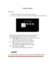 Lab Vectors Lab Vectors OBJECTIVES Study Vectors And Learn About Represent